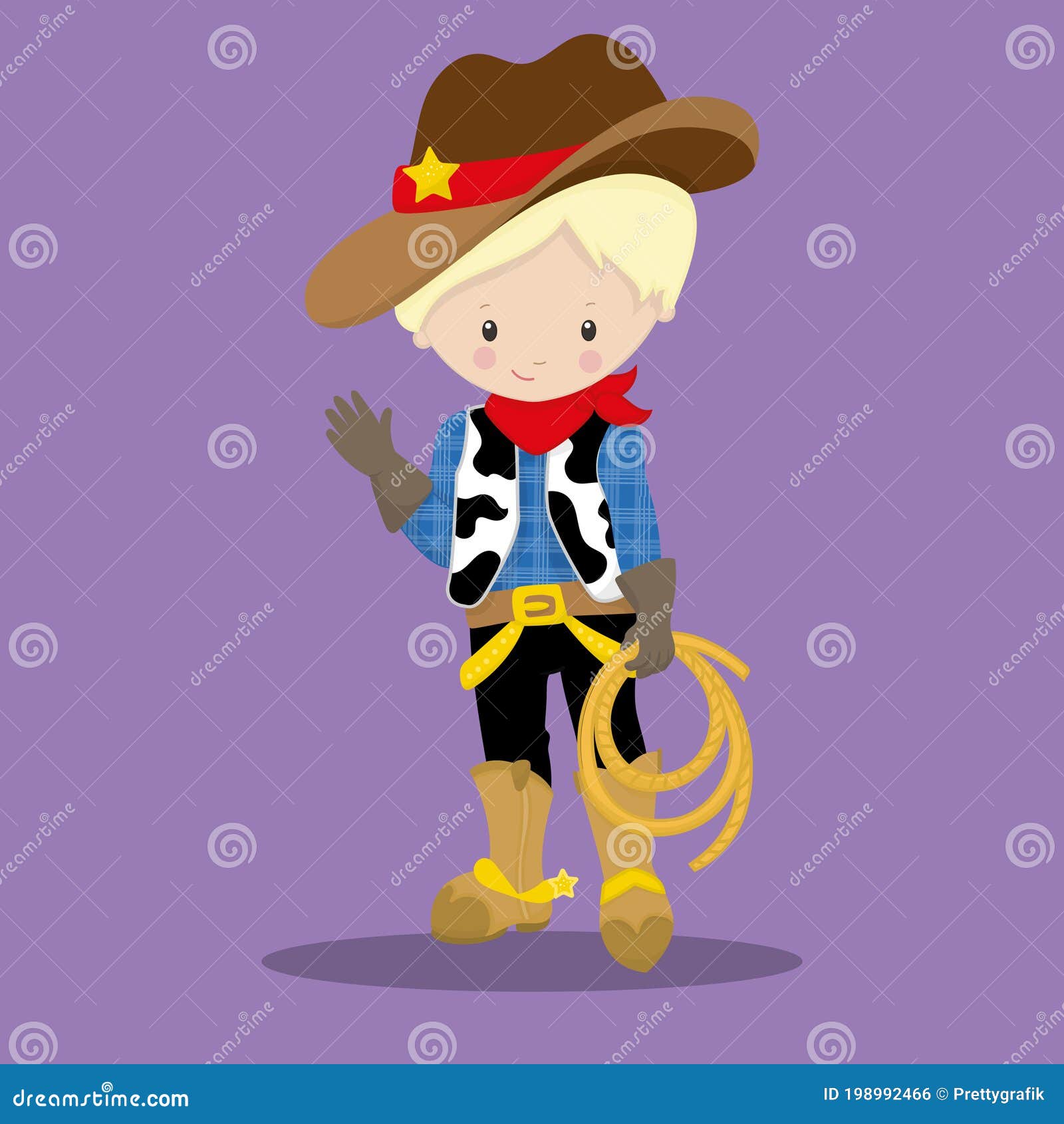 West cowboy waving 08 stock vector. Illustration of vector - 198992466