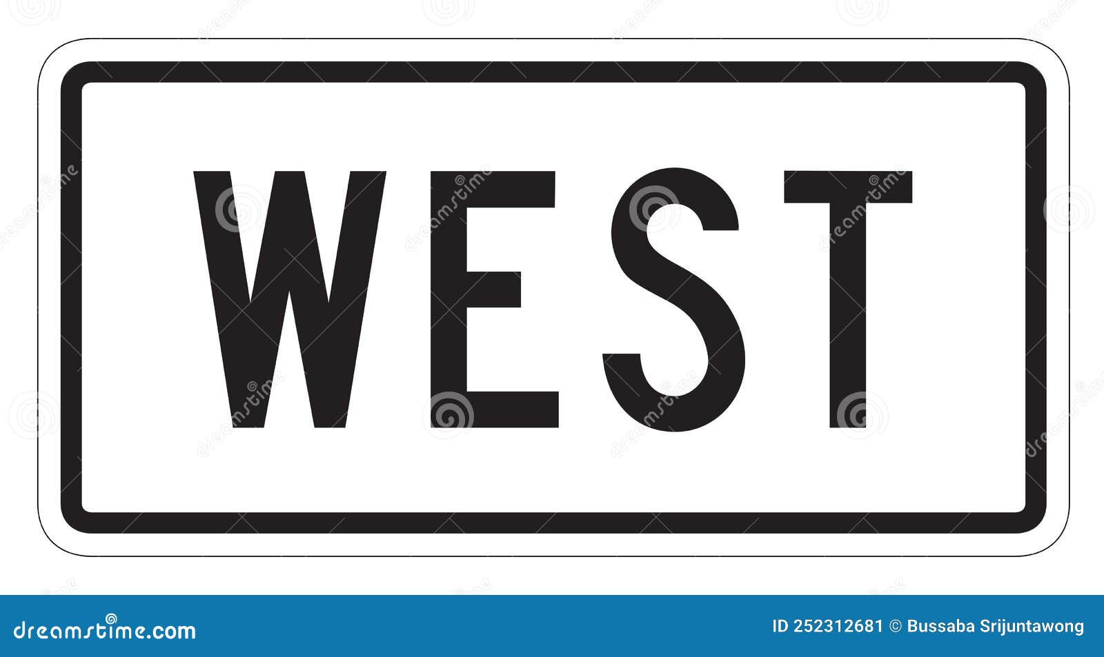 West directional Sign stock illustration. Illustration of isolate ...