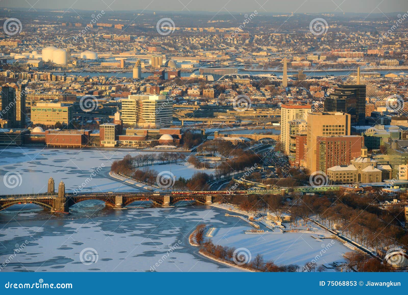 West End Do Centro No Inverno, Massachusetts De Boston, EUA Imagem de ...