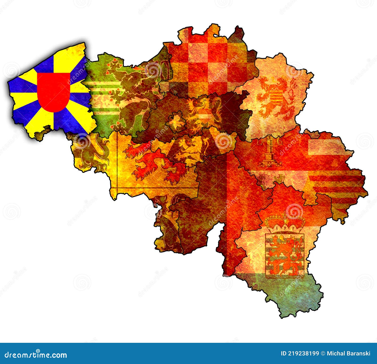 West Flanders on Map of Belgium Stock Illustration - Illustration of ...