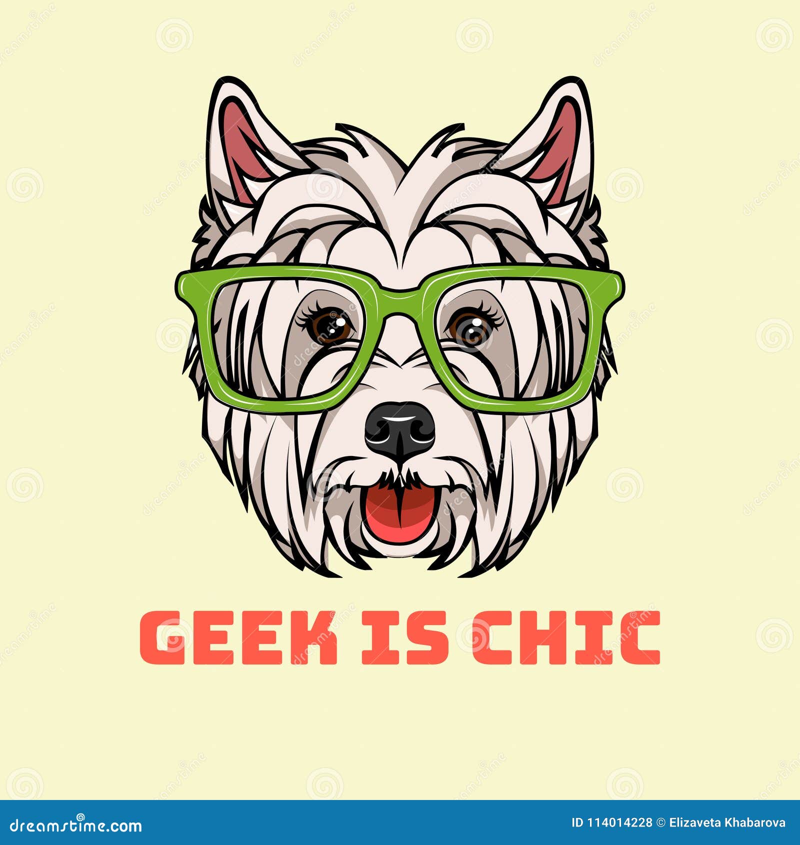 West Highland Terrier. Smart Glasses. Dog Geek. Vector Stock Vector ...