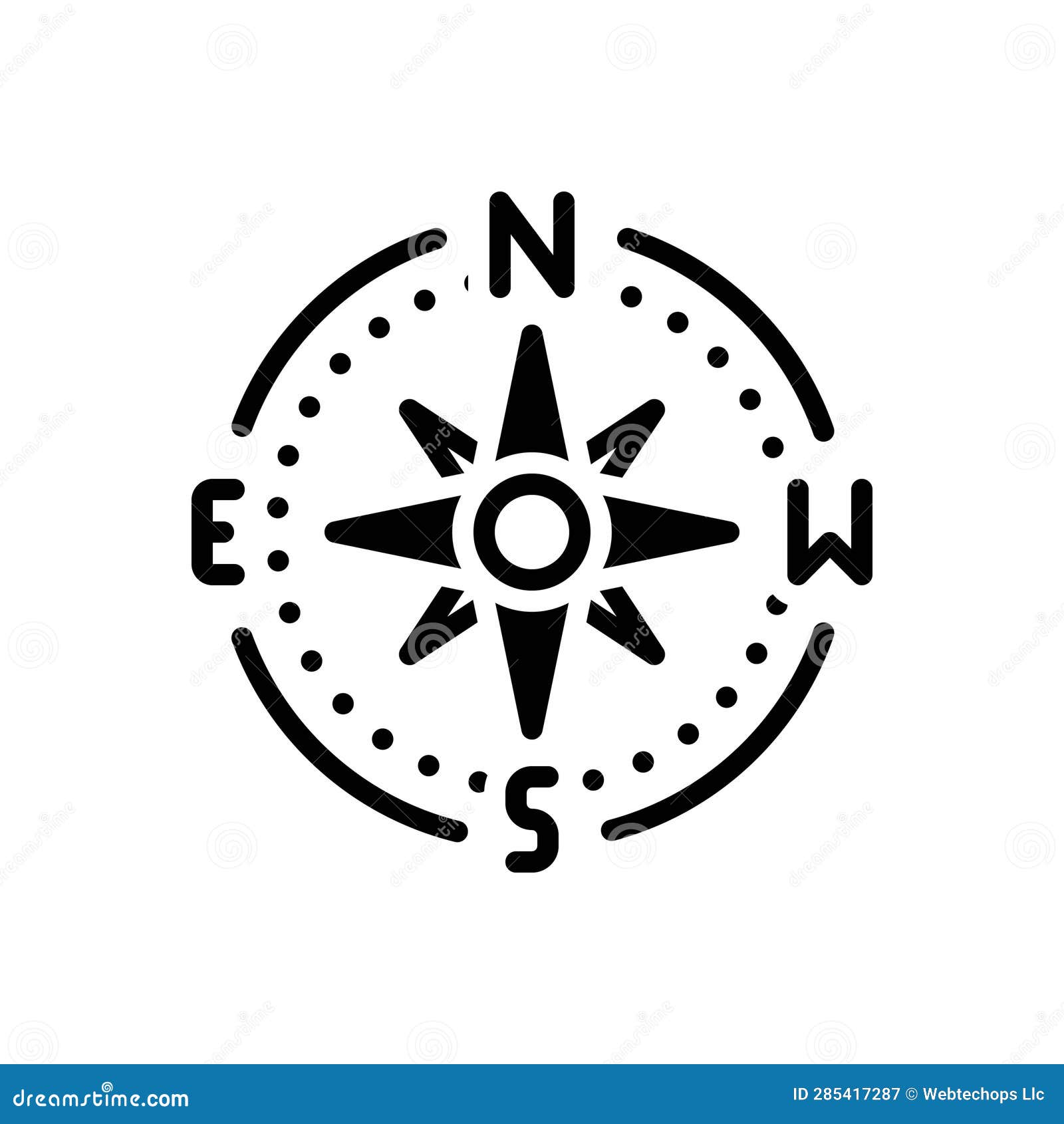 Black Solid Icon for West, Compass and Directions Stock Vector ...