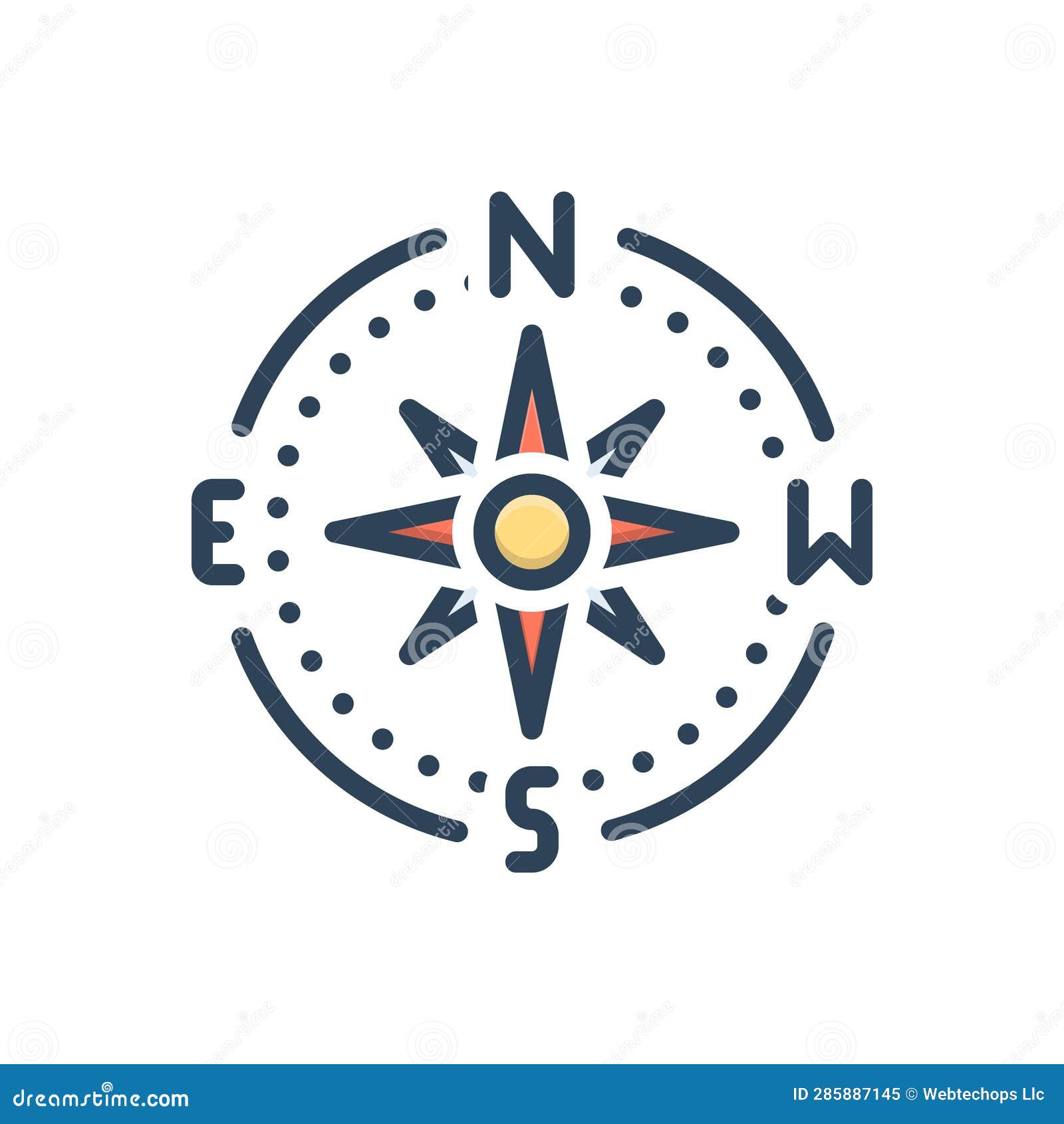 Color Illustration Icon for West, Compass and Discovery Stock Vector ...
