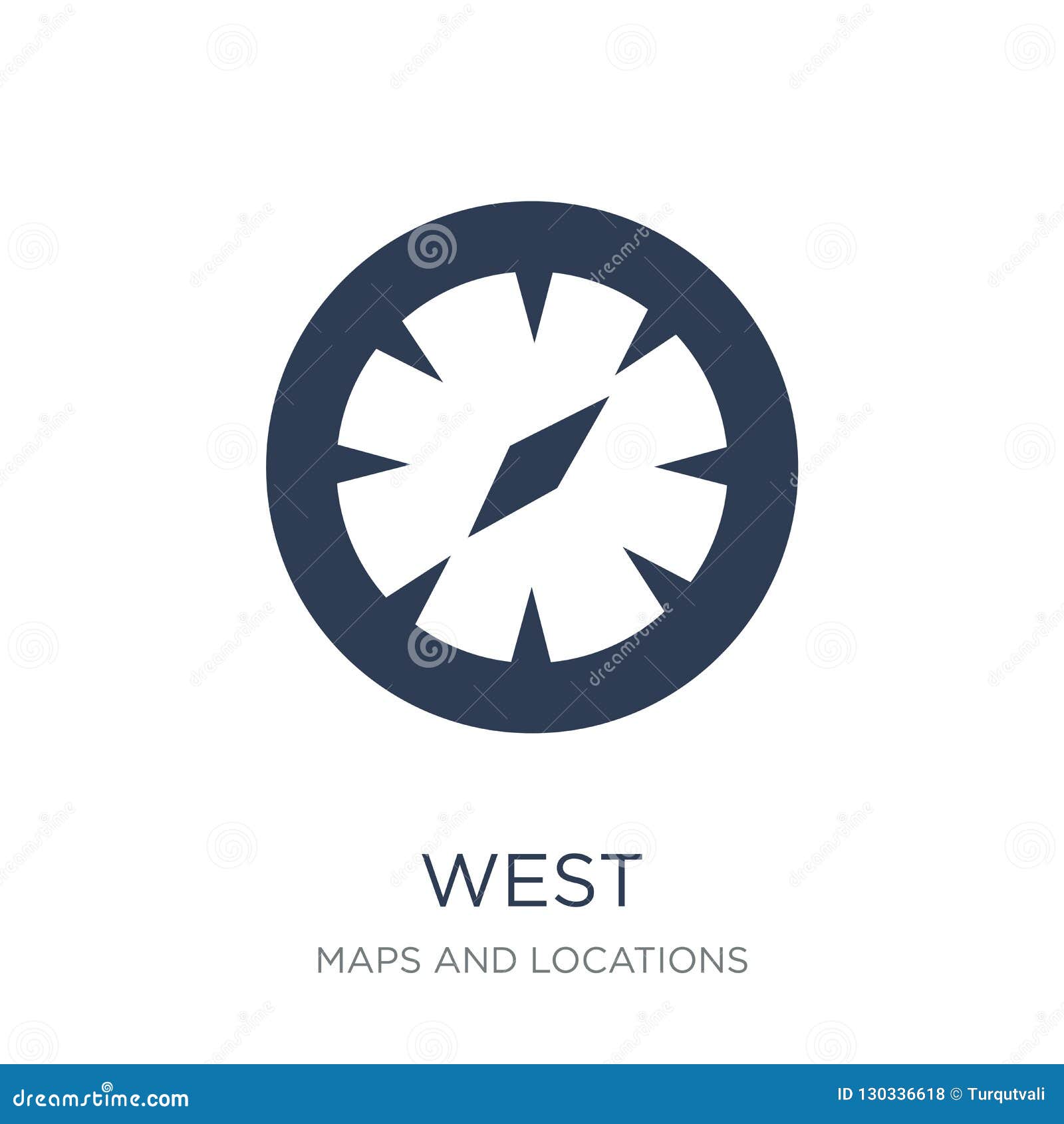 West Icon. Trendy Flat Vector West Icon on White Background from Stock ...