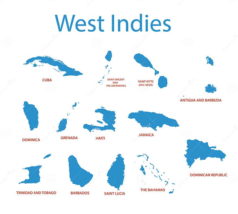 West Indies - Maps of Countries - Vector Stock Vector - Illustration of ...