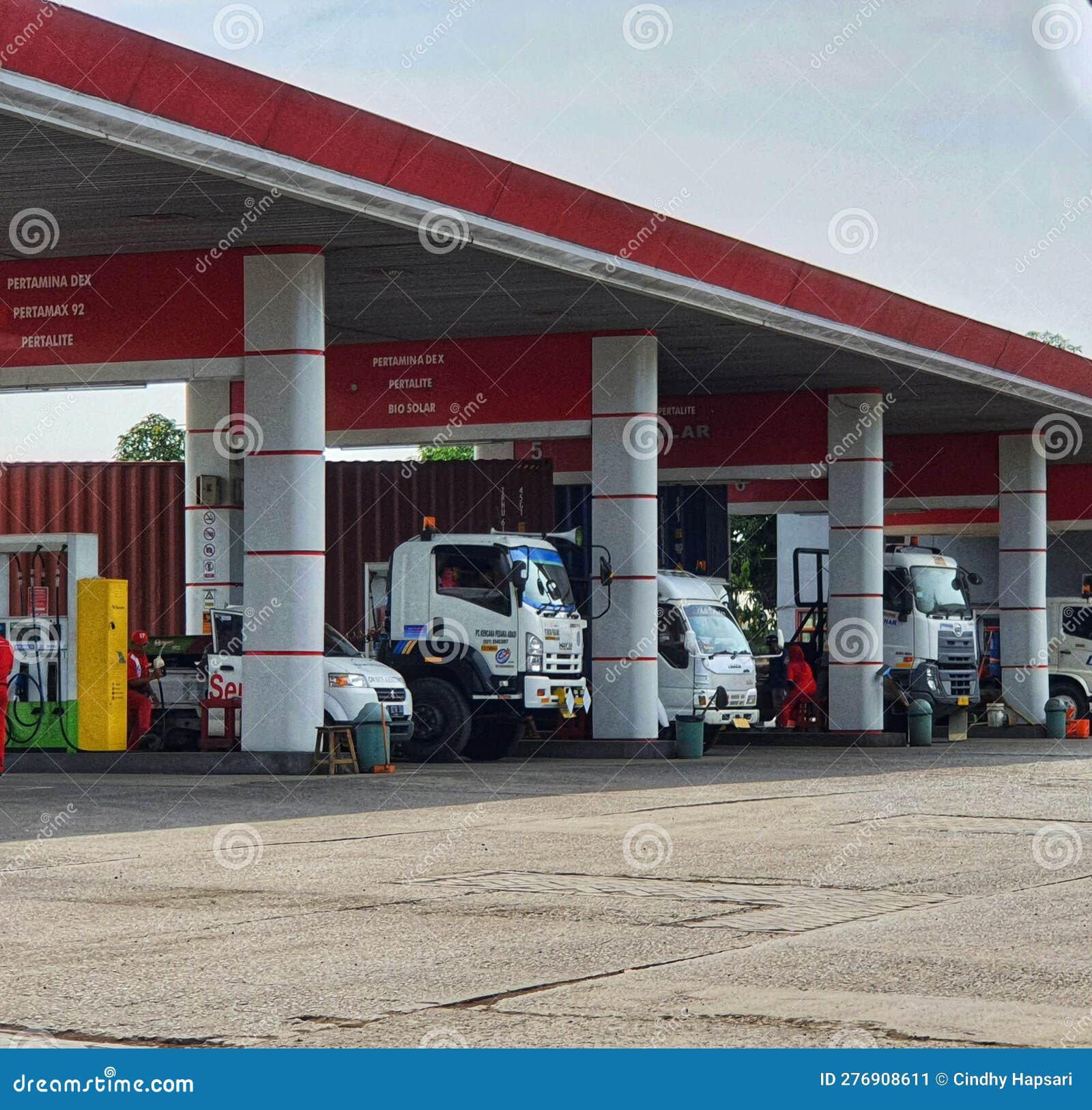 West Java, Indonesia on August 29, 2021. Gas Station in Indonesia ...