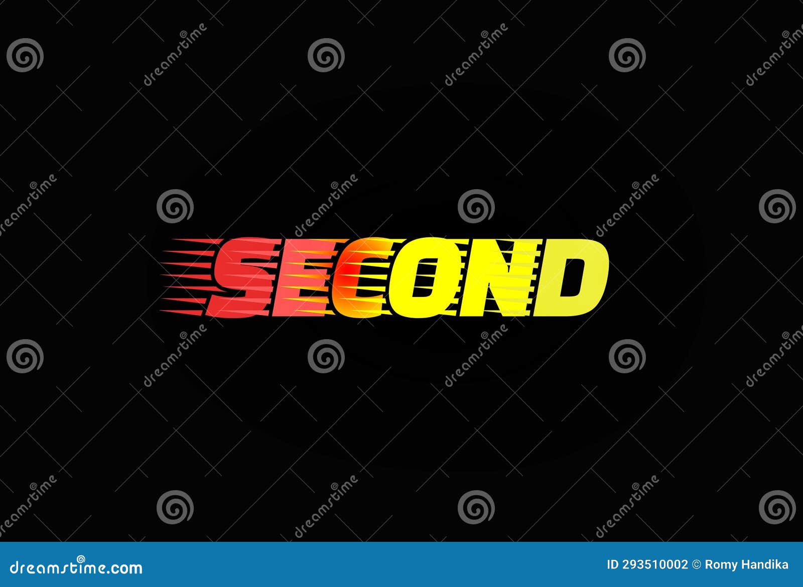 Named SECOND for Logo with Red To Yellow Gradient Color with Speed ...