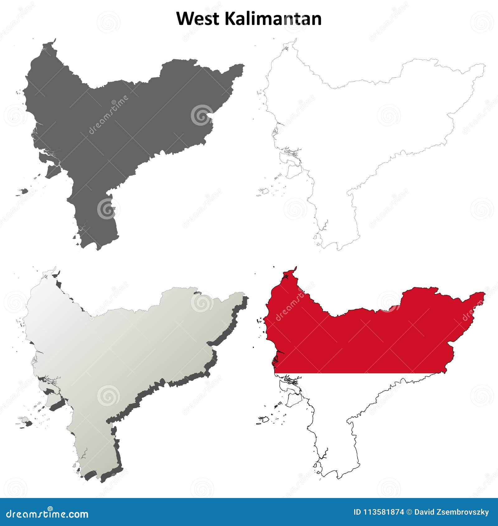 West Kalimantan Blank Outline Map Set Stock Vector - Illustration of ... West Kalimantan Blank Outline Map Set Stock Vector - Illustration of ...