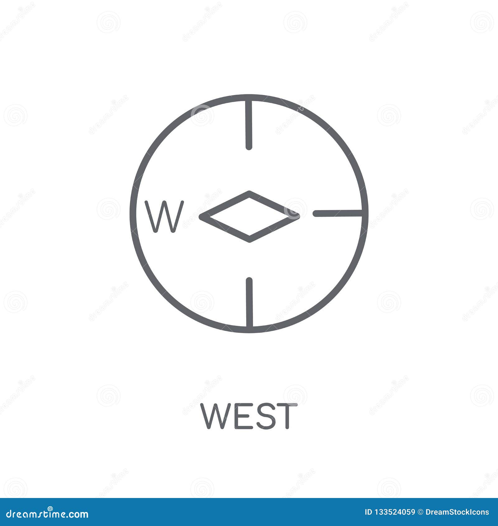 West Linear Icon. Modern Outline West Logo Concept on White Back Stock ...