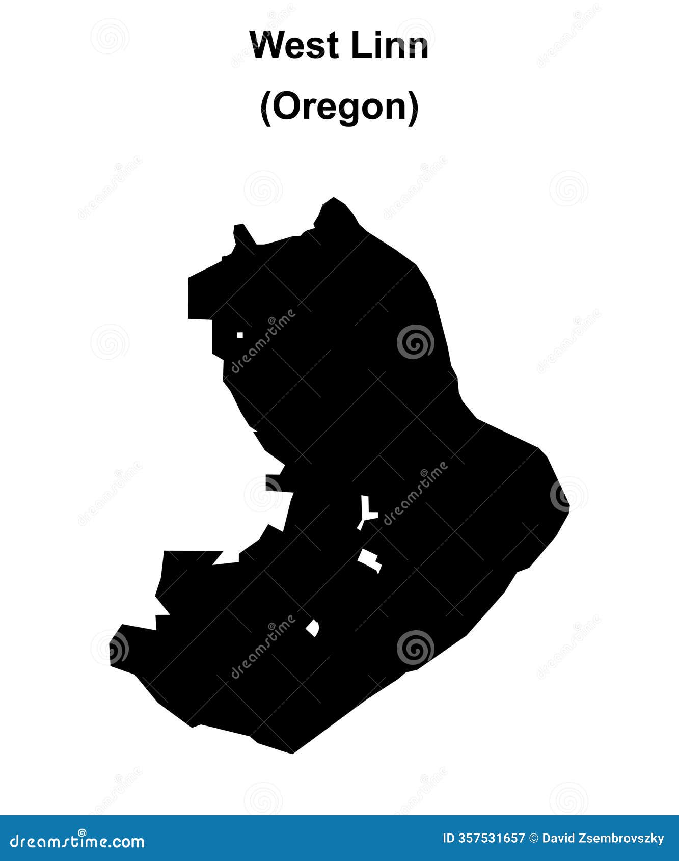 West Linn Outline Map Cartoon Vector | CartoonDealer.com #357531657