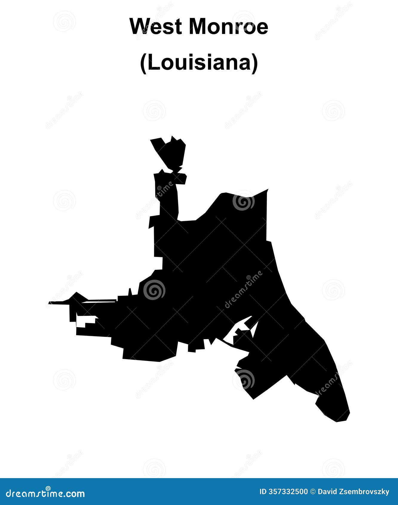 West Monroe outline map stock illustration. Illustration of empty ...