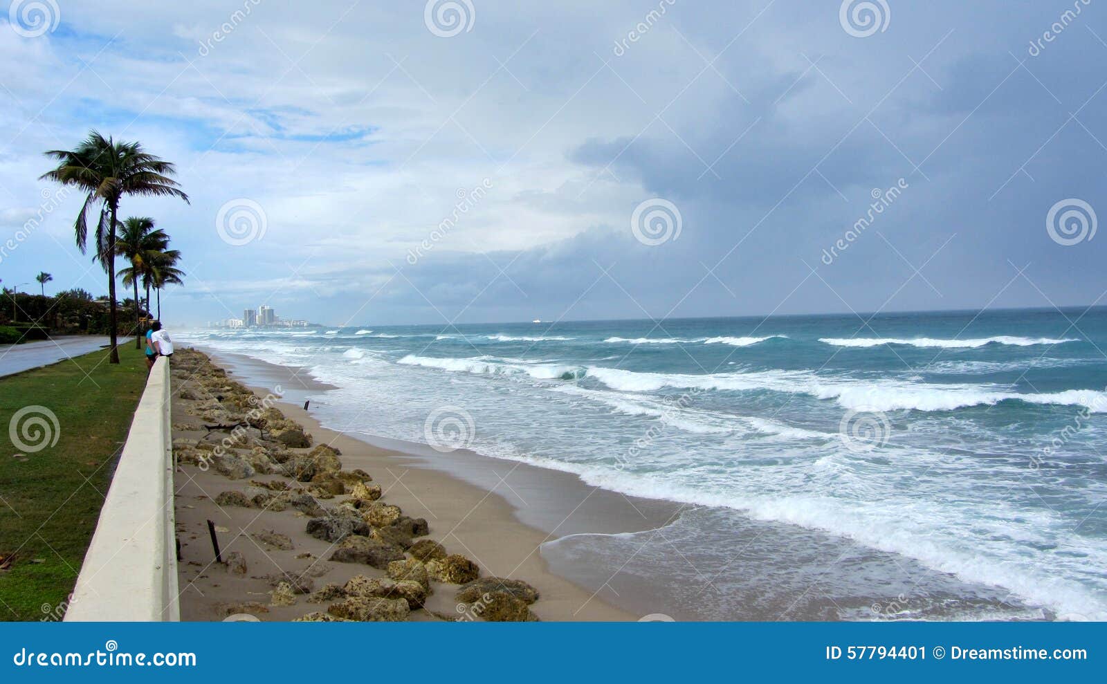 West Palm Beach Atlantic Ocean Stock Image - Image of palm, water: 57794401