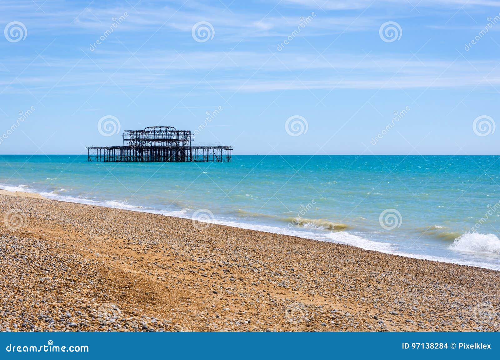 West Pier, Brighton stock photo. Image of travel, scaffolding - 97138284