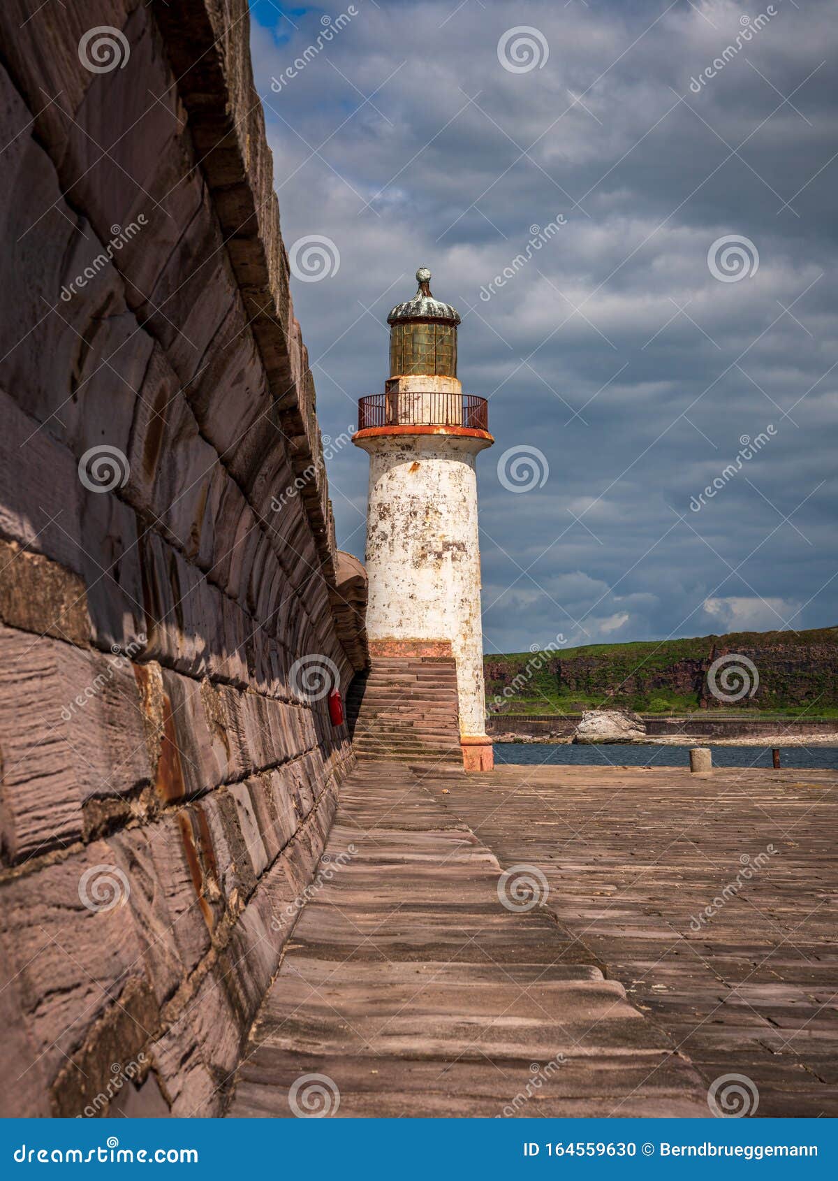 West Pier Lighthouse in Whitehaven, Cumbria, England Stock Photo ...
