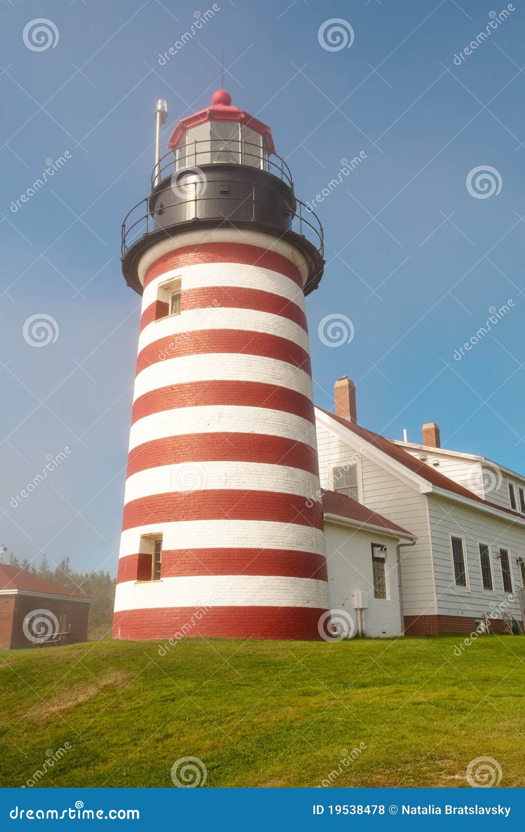 West Quoddy lighthouse stock photo. Image of tourist - 19538478