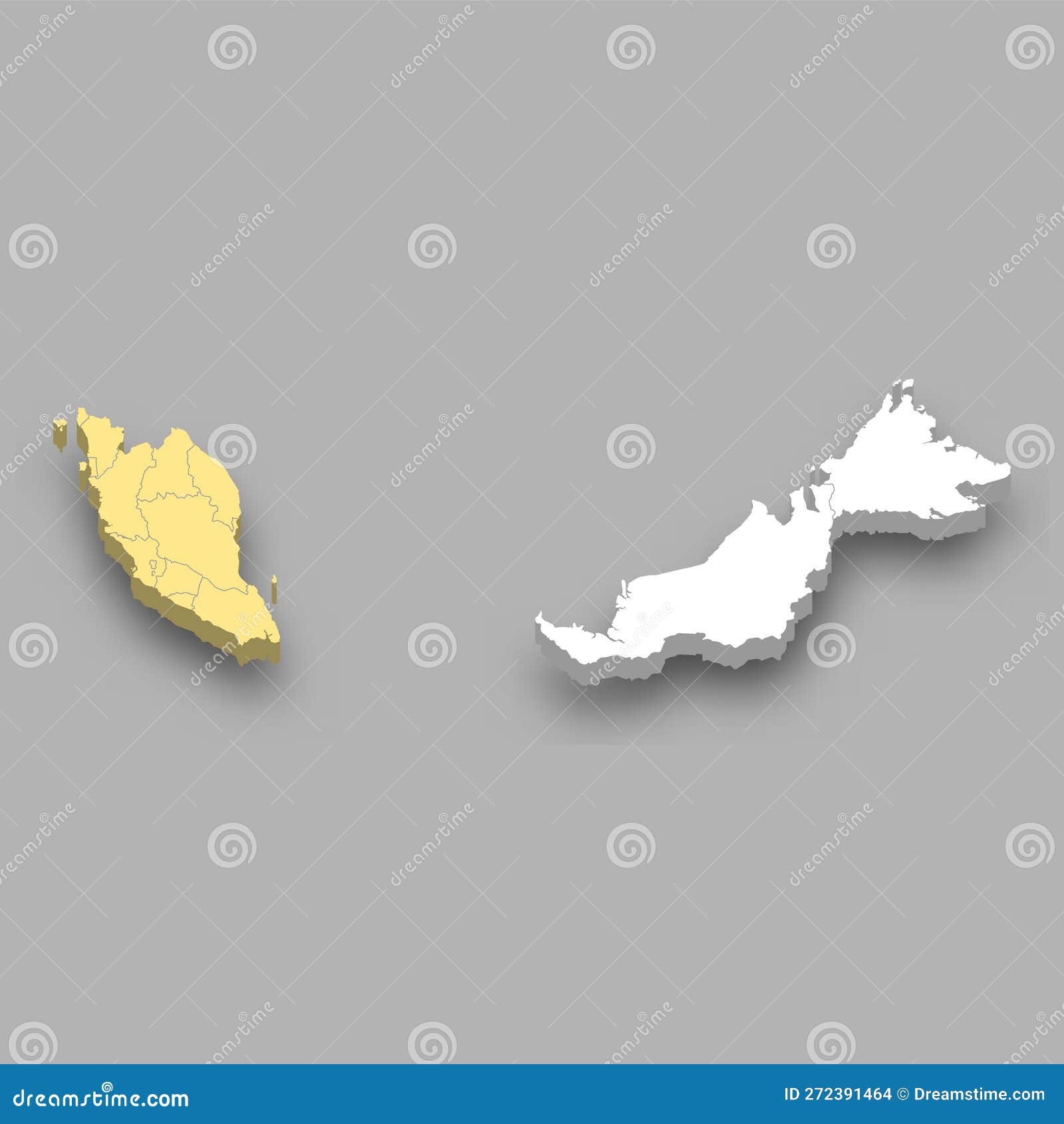 West Region Location within Malaysia Map Stock Vector - Illustration of ...