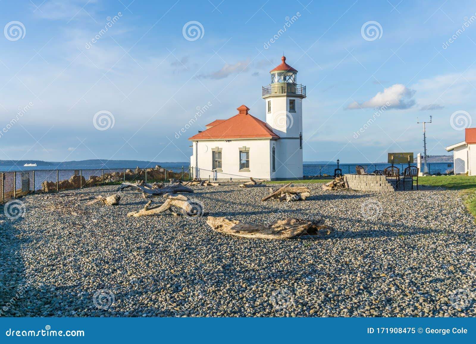 West Seattle Shoreline Lighthouse 3 Stock Image - Image of washington ...