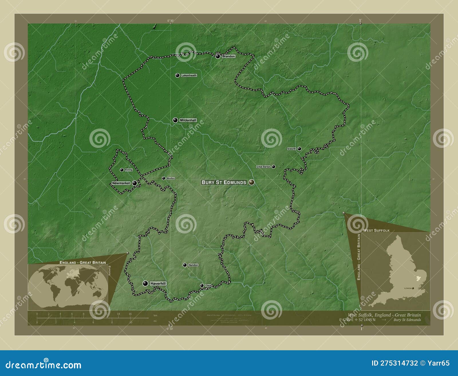 West Suffolk, England - Great Britain. Wiki. Labelled Points of Stock ...