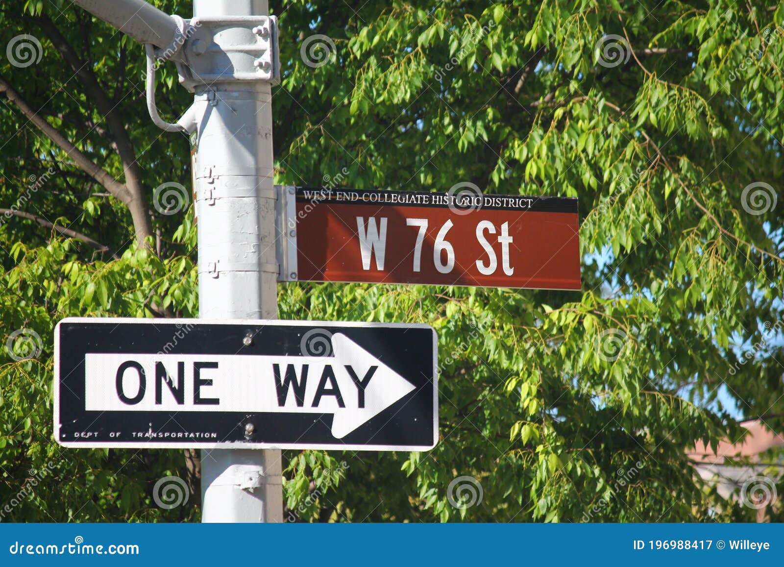 West 76th Street Historic Sign in Collegiate District Stock Image ...