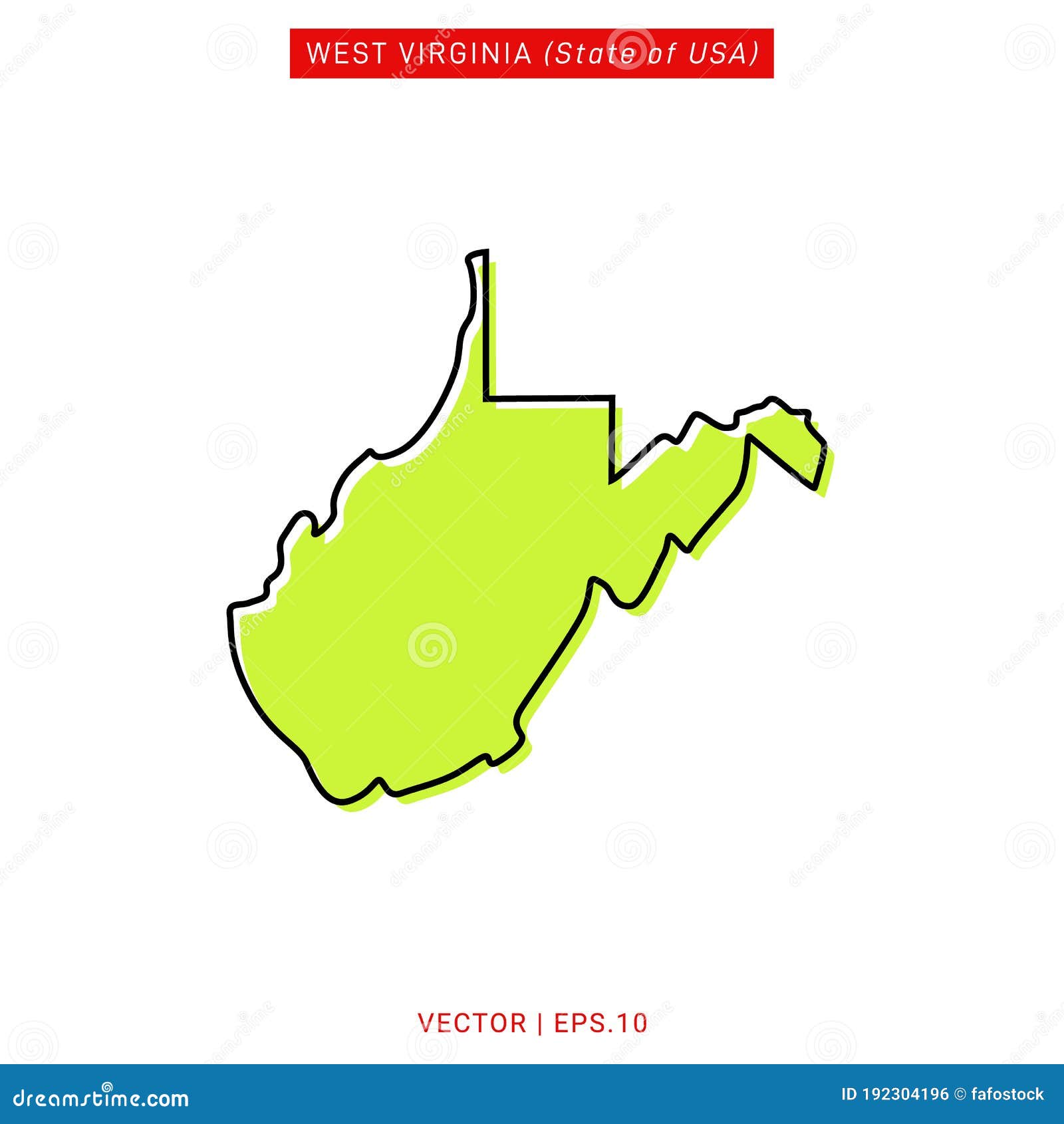 West Virginia Map Vector Design Template. Stock Vector - Illustration ...