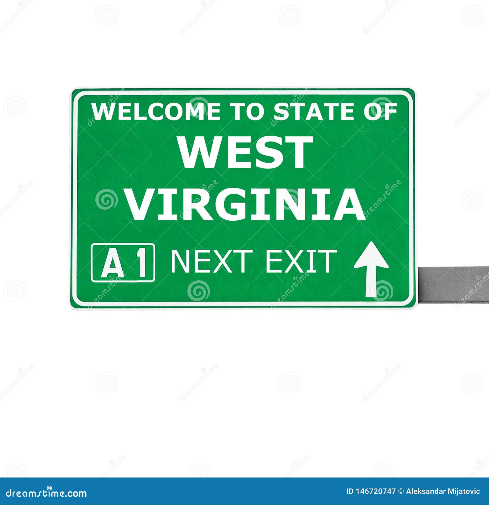 WEST VIRGINIA Road Sign Isolated on White Stock Image - Image of ...