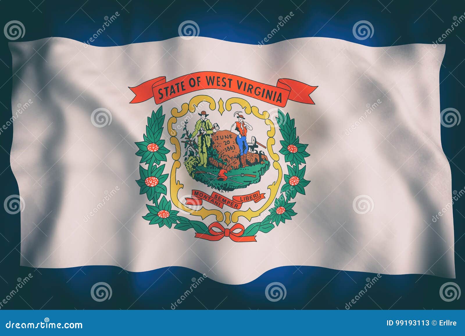 West Virginia State flag stock illustration. Illustration of sign ...
