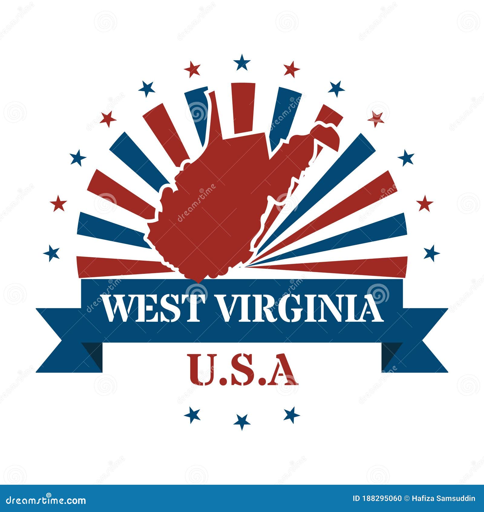 West Virginia State Map Label. Vector Illustration Decorative Design ...