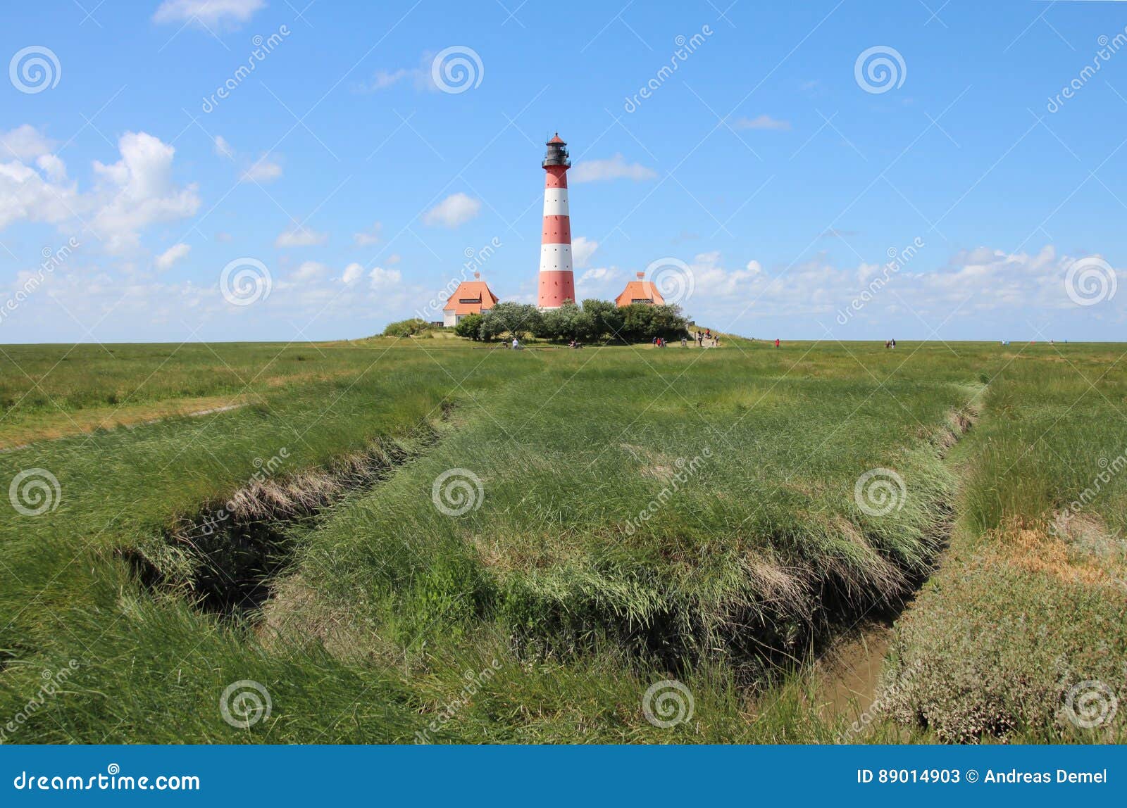 The Westerhever Lighthouse at the Coast of Schleswig-Holstein in ...