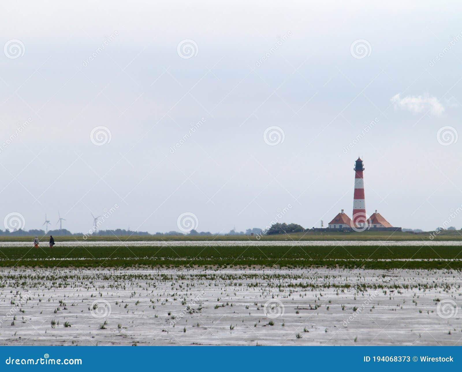 Westerhever Lighthouse from a Distance in Neutral Light Stock Image ...