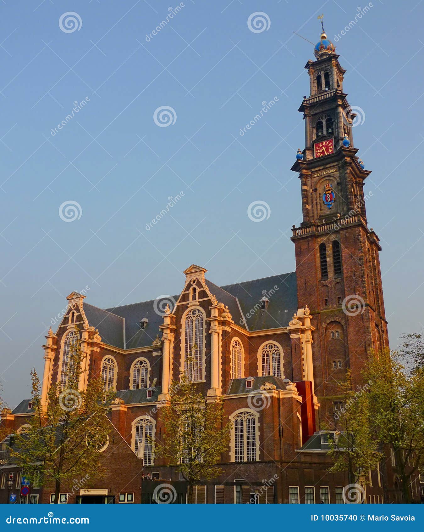 Westerkerk Amsterdam stock photo. Image of clock, amsterdam - 10035740