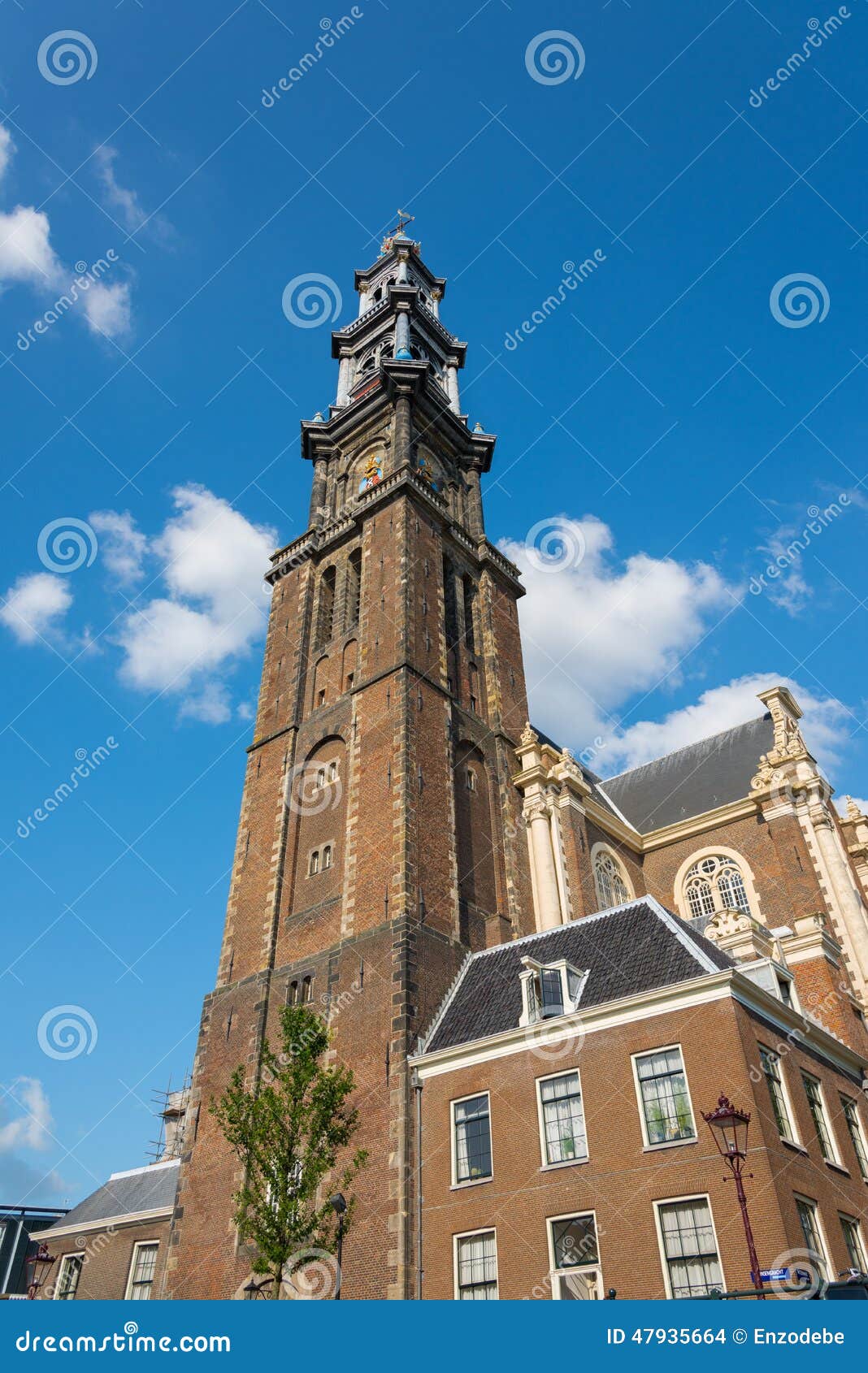 Westerkerk church stock photo. Image of protestant, tower - 47935664