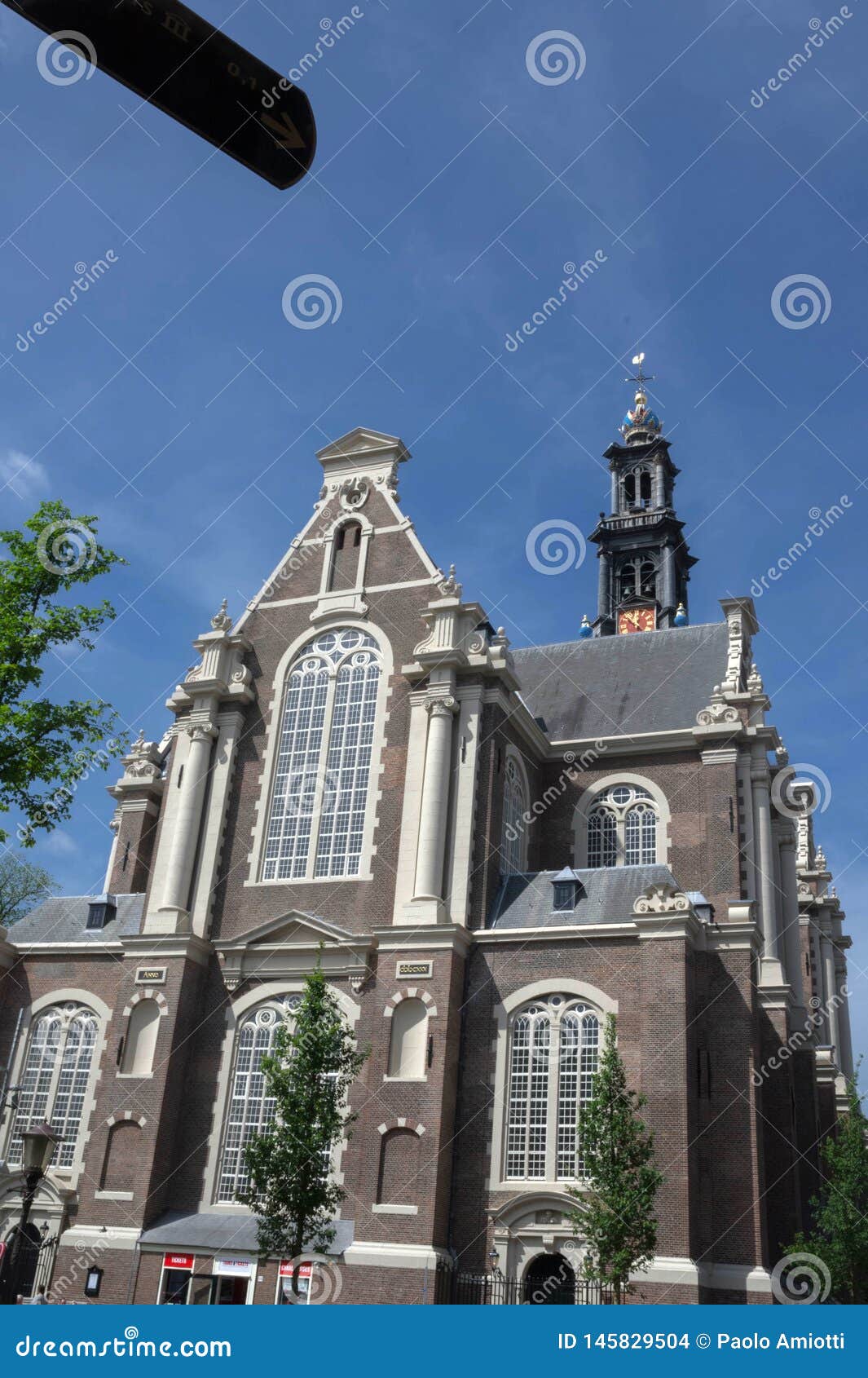 Westerkerk stock photo. Image of landscape, european - 145829504