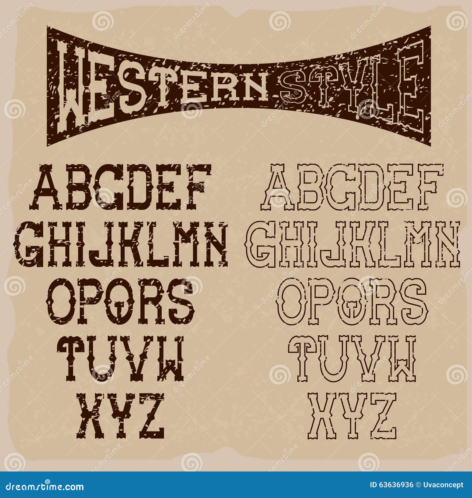 Western alphabet art stock vector. Illustration of combined - 63636936