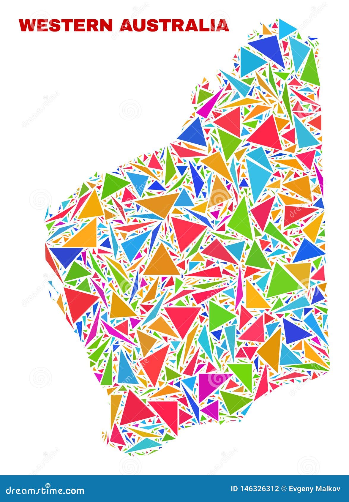 Western Australia Map - Mosaic of Color Triangles Stock Vector ...