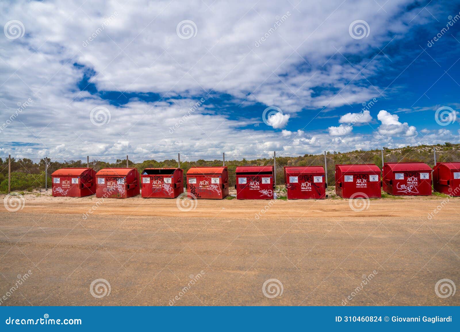 Western Australia - September 5, 2023: Garbage Bins Along the Roads of ...