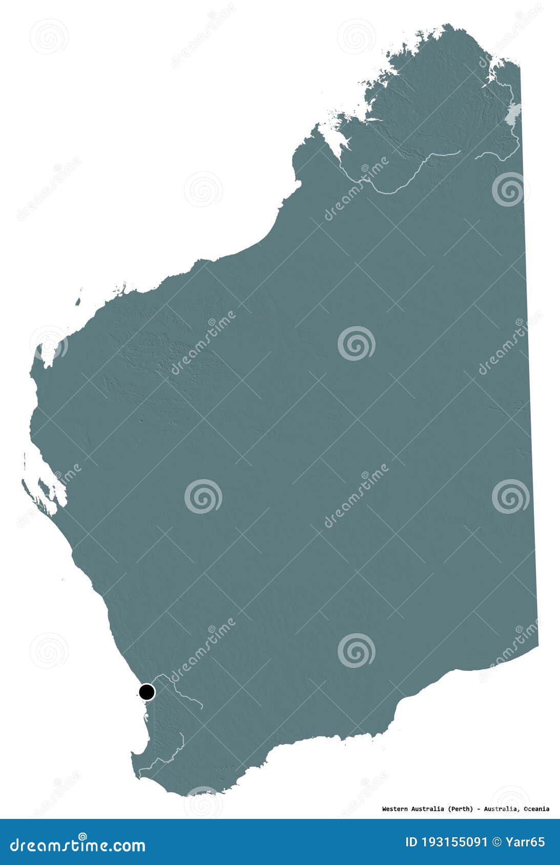 Western Australia, State of Australia, on White. Administrative Stock ...