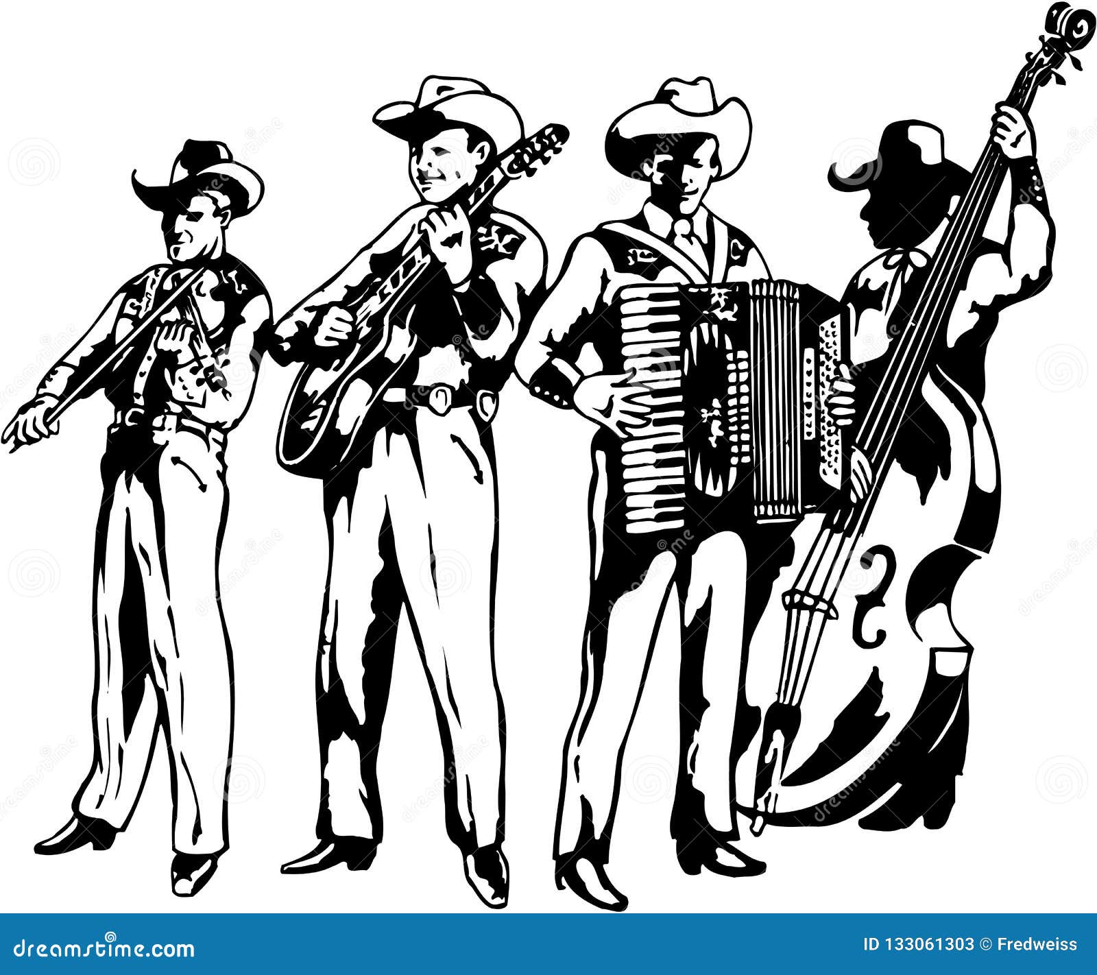 Western Band Illustration stock vector. Illustration of entertainment ...