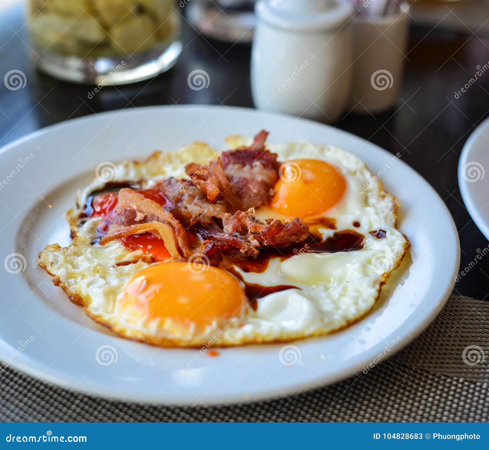 Western Breakfast at Luxury Restaurant Stock Image - Image of close ...