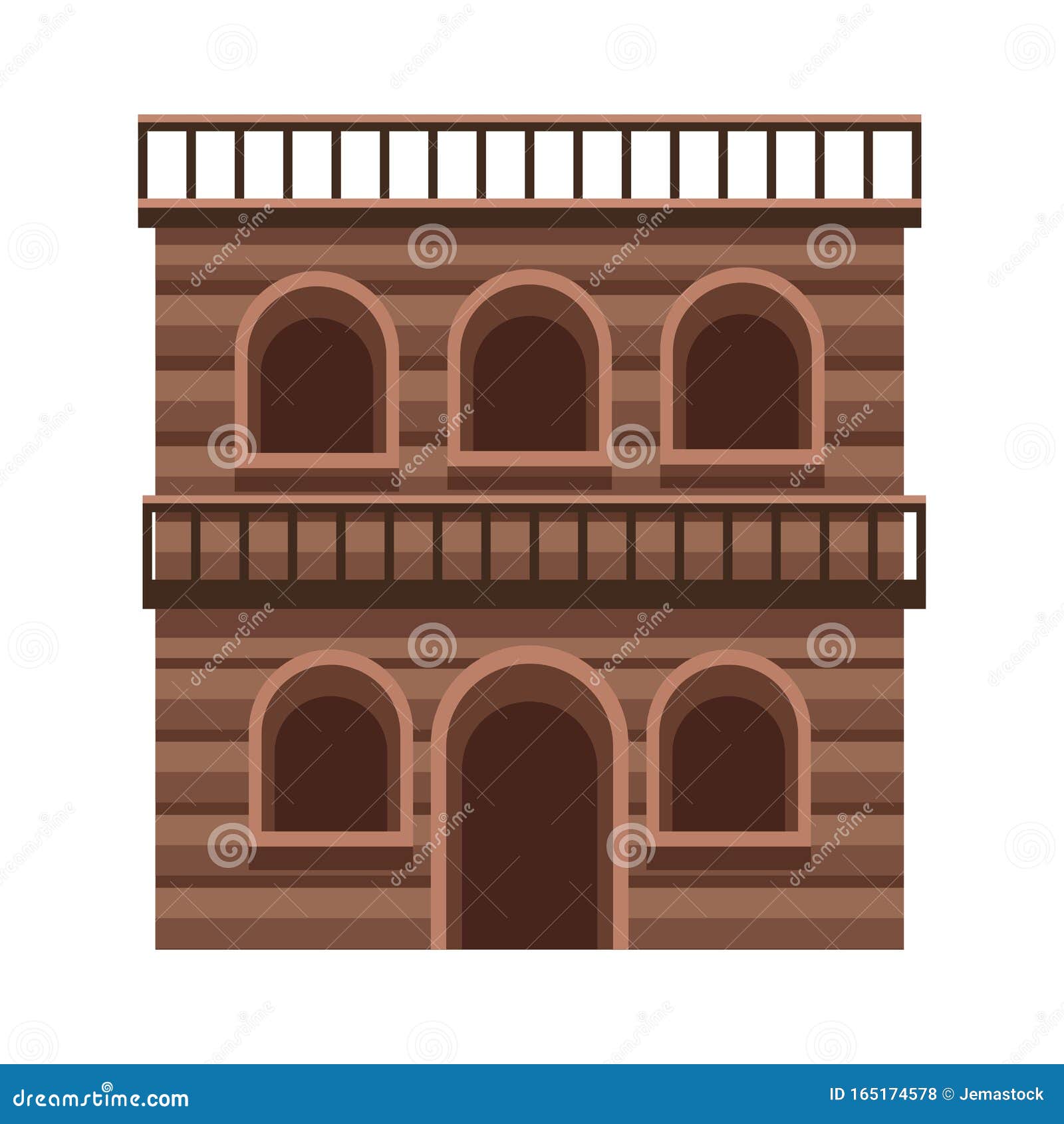 Old Western Building - Sheriff Cartoon Vector | CartoonDealer.com #63196911