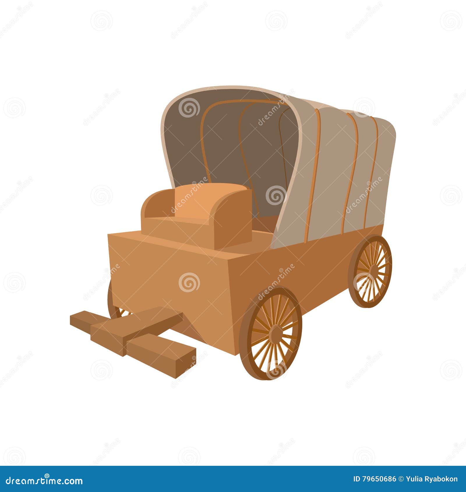 Western Covered Wagon Cartoon Icon Stock Vector - Illustration of ...
