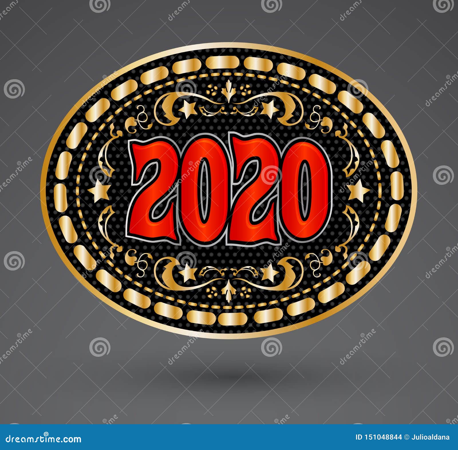 2020 Western Cowboy Belt Buckle Vector Illustration Stock Vector ...