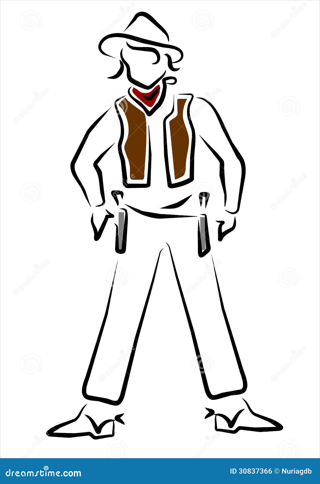 Cowboy Standoff Drawing