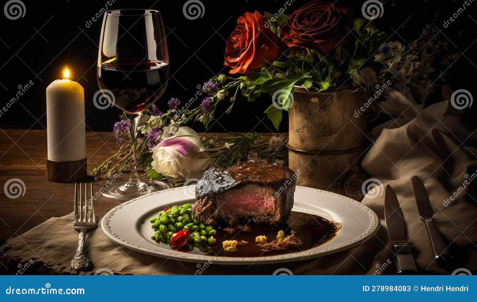 Western Cuisine, Home - Style Dinner, Generative Ai Stock Illustration ...