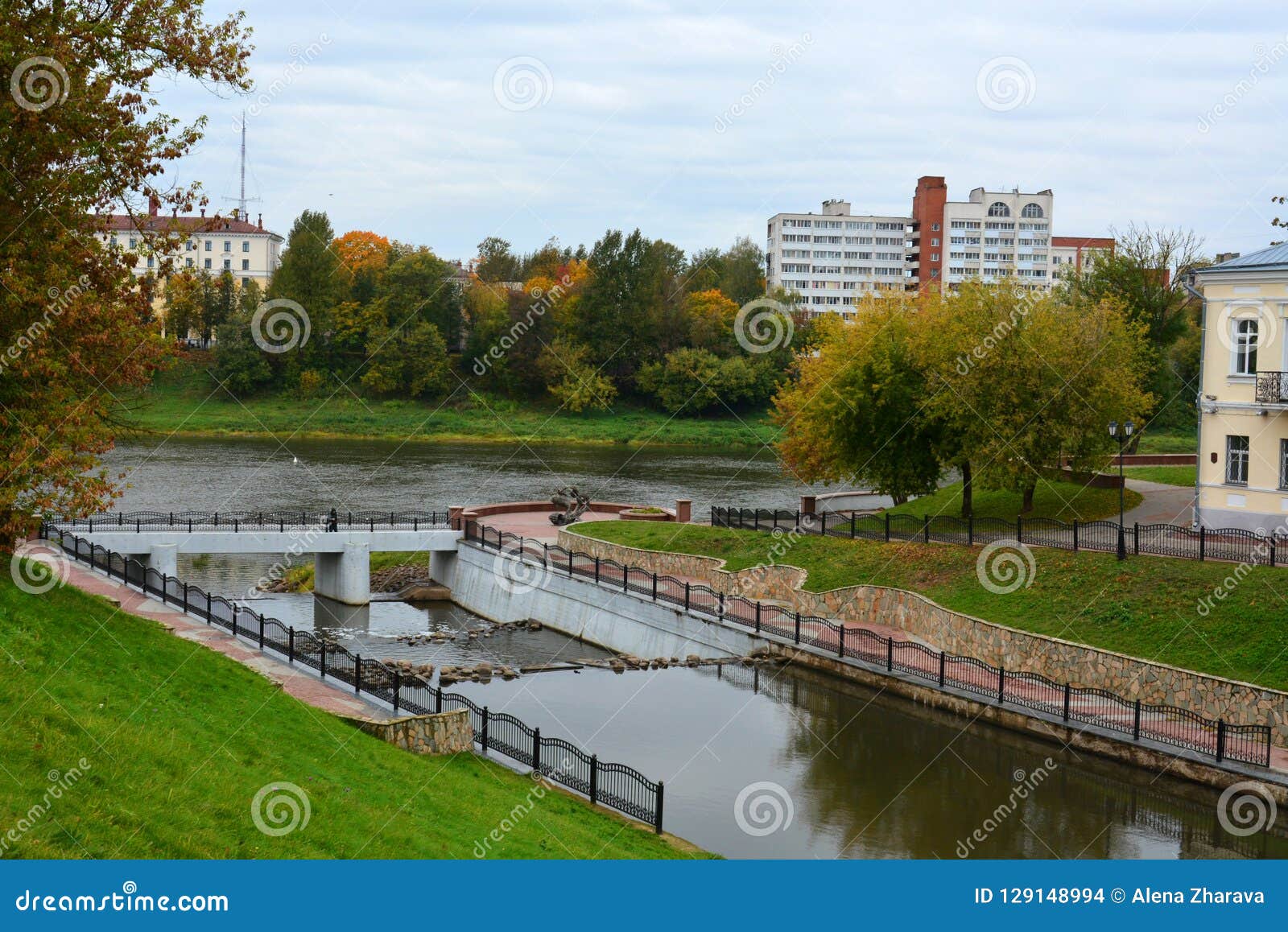 Western Dvina River and Kirov Bridge Stock Photo - Image of tourism ...