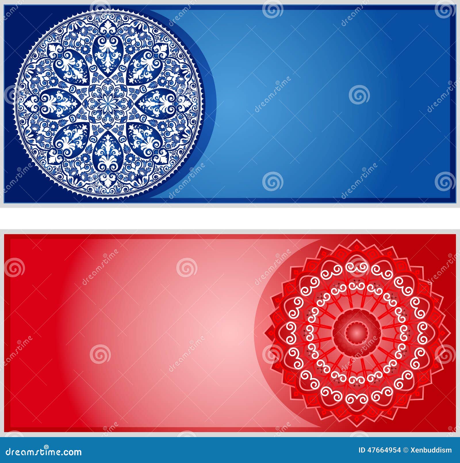 Western and Eastern Banners, Blue End Red Stock Illustration ...