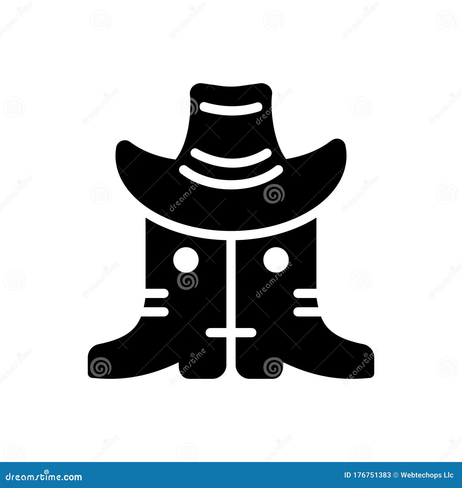 Black Solid Icon for Western, Cowboy and Hat Stock Vector ...