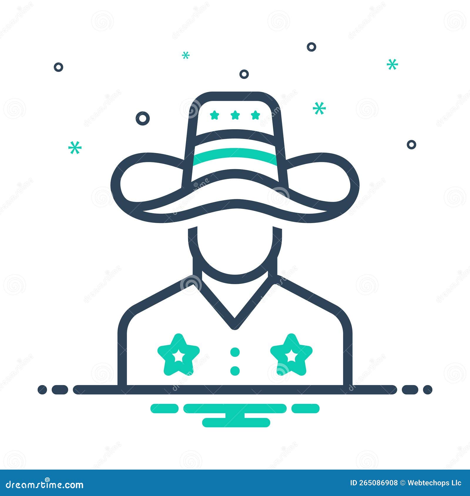 Mix Icon for Western, Englishman and Cap Stock Vector - Illustration of ...