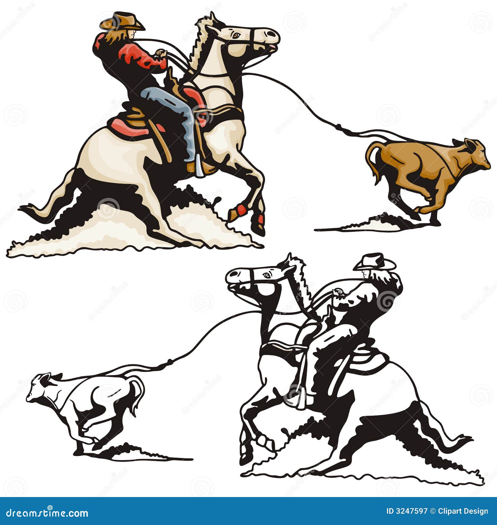 Roping Horse Clip Art