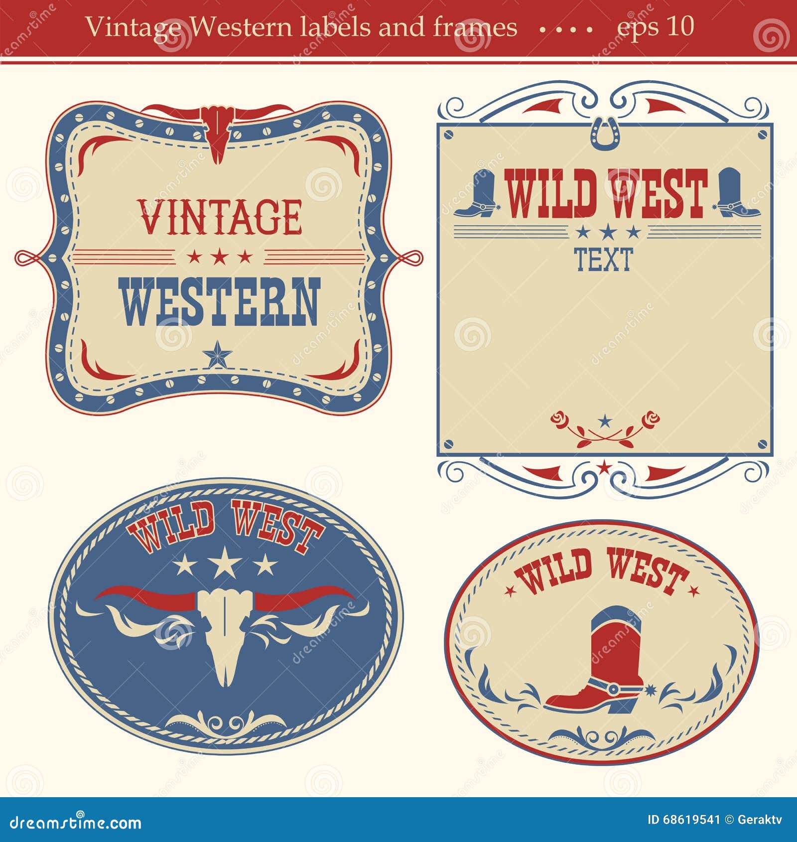 Western Labels.Vector Antique Frames For Design | CartoonDealer.com ...
