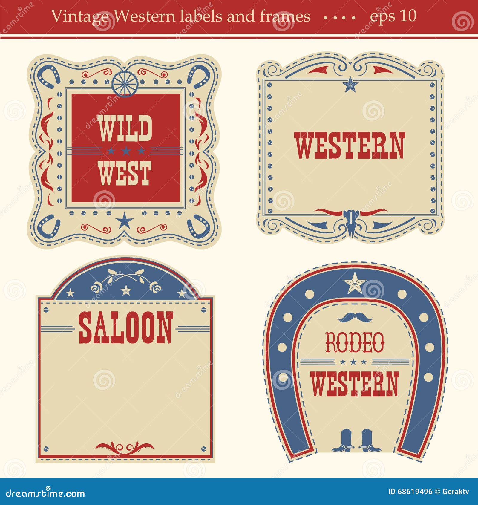 Western Labels.Vector Antique Frames For Design | CartoonDealer.com ...
